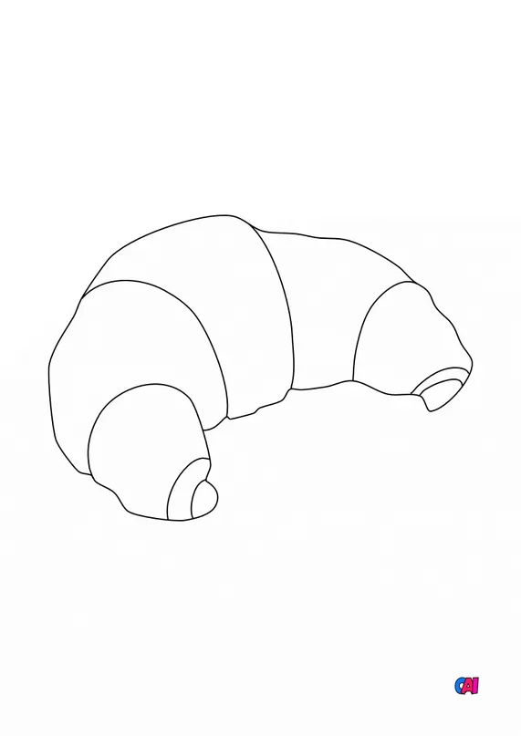 Mes premiers coloriages à imprimer - Un croissant