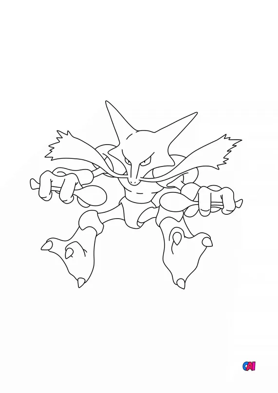 Coloriage Pokémon à imprimer - 65 - Alakazam