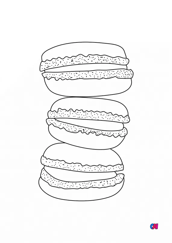 Coloriage gastronomie à imprimer - Macaron