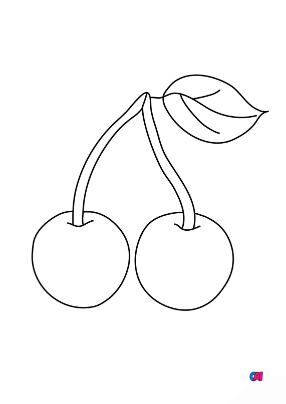 Mes premiers coloriages à imprimer - Des cerises
