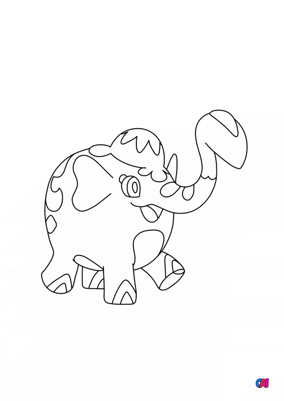 Coloriage Pokémon à imprimer - 878 - Charibari