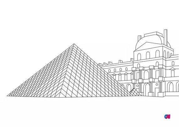 Coloriages de bâtiment et d'oeuvres d'art à imprimer - La Pyramide du ...