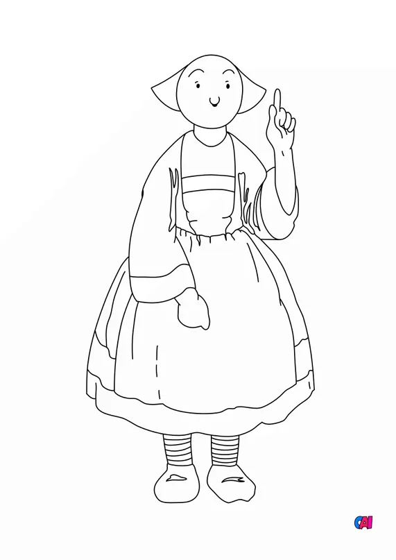 Coloriage Bécassine à imprimer - Bécassine demande la parole