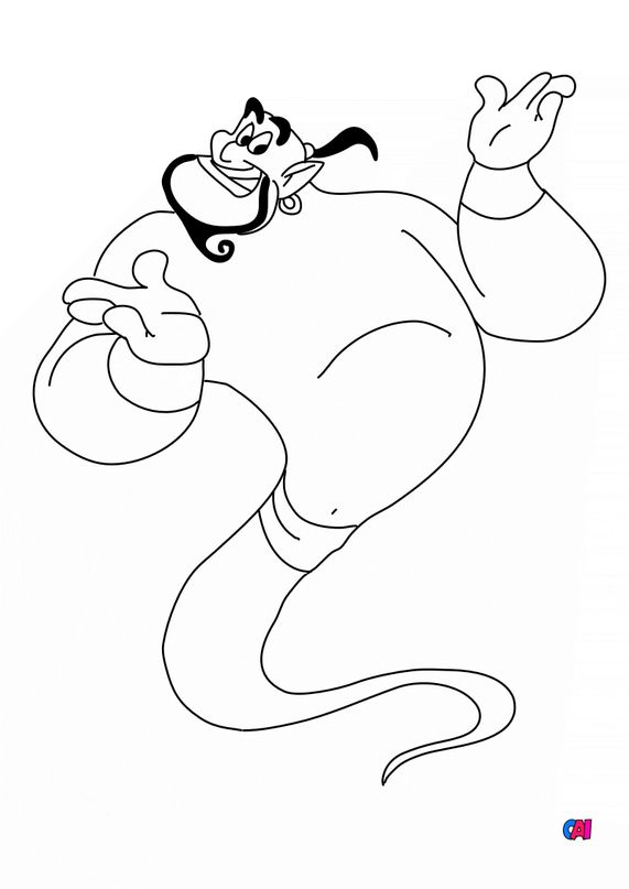 Coloriage Aladdin à Imprimer Génie