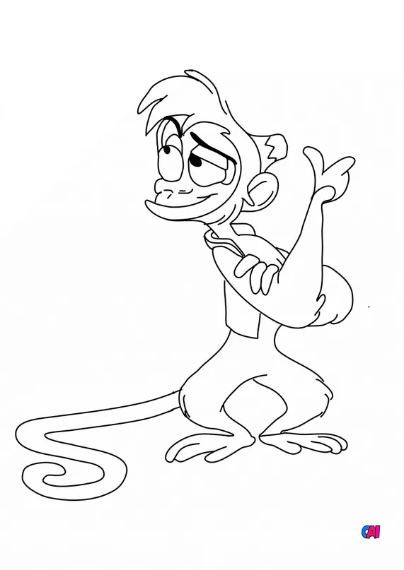 Coloriage Aladdin à imprimer - Abu