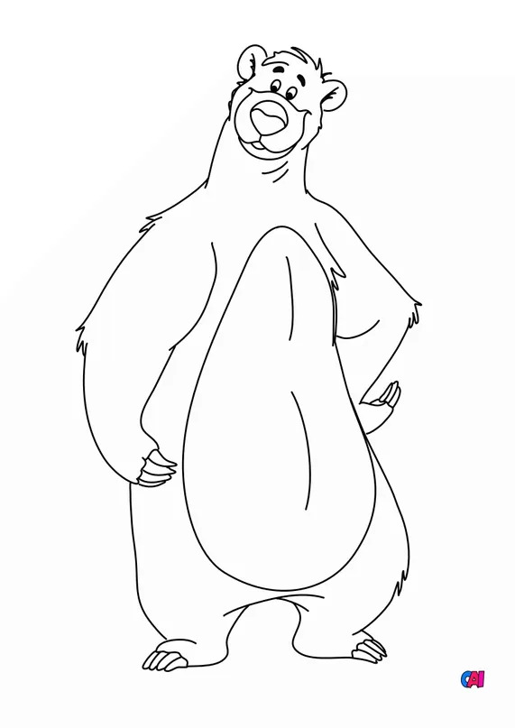 Coloriages le livre de la jungle à imprimer - Baloo