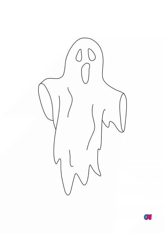 Coloriages Halloween à imprimer - fantôme errant