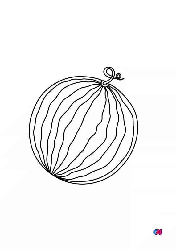 Mes premiers coloriages à imprimer - Une pastèque